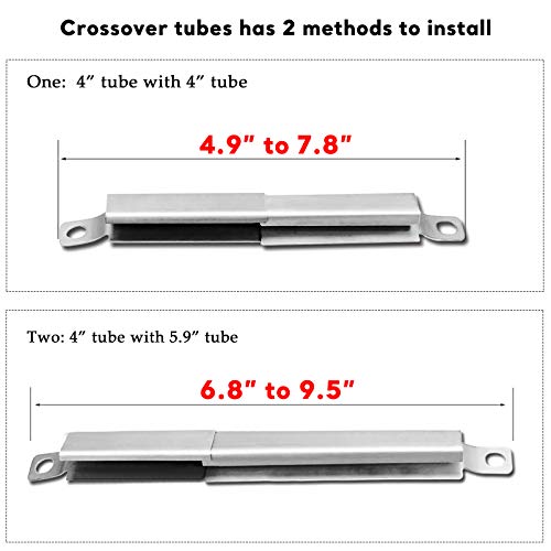 Uniflasy Universal Adjustable Crossover Channel Tubes Replacement Parts 5 up to 9.5 Inch for Nexgrill 720-0830h & Charbroil 463344116, 463241113, 463449914, 463436215, 463244011, Thermos 461442114