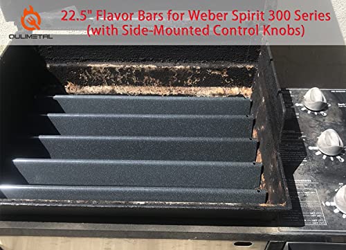 QuliMetal 7536 7537 22.5" Flavor Bars for Weber Spirit 300 Series(Side Control Panel), Spirit 700, Genesis Silver Gold Platinum B/C, Weber 900 Grills, Porcelain Steel Heat Plates for Weber 65903