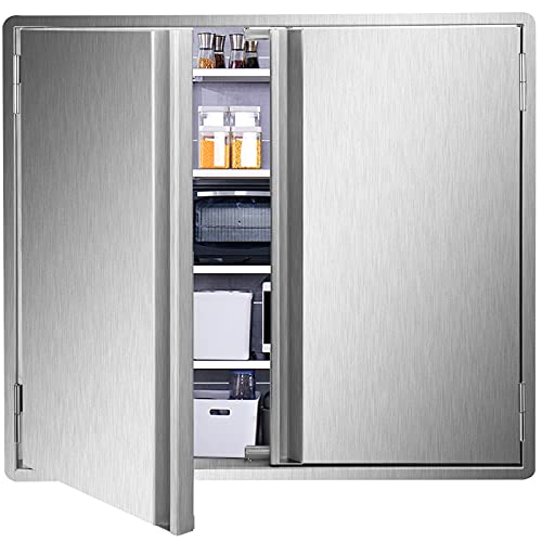 Supllueer BBQ Access Door Outdoor Kitchen 304 Brushed Stainless Steel Doors for Outdoor Kitchen, Outdoor Cabinet, Barbeque Grill or BBQ Island Built in BBQ Doors(31" W x 24" H)