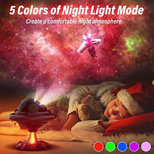 BestYiJo Star Projector Galaxy Night Light, UFO Galaxy Projector, Timer, Touch and Remote Control, Starry Nebula LED Ceiling Projector, Room Decor for Bedroom, Gifts for Birthdays, Valentine's Day