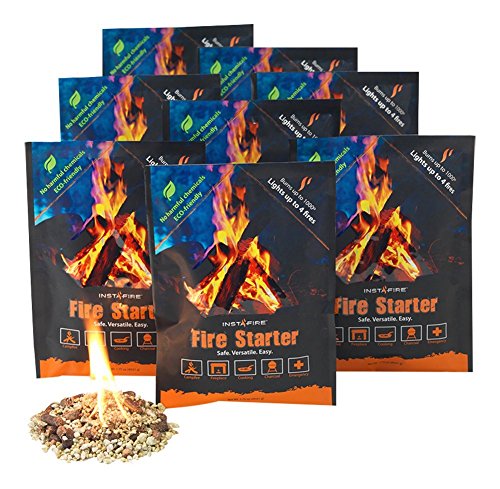 InstaFire Granulated Fire Starter, All Natural, Eco-Friendly, Lights up to 4 Total Fires in Any Weather, Awarded 2017 Fire Starter Of The Year, 1 Pk