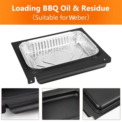 Hisencn 67047 Catch Pan and Aluminum Drip Pans for Weber Spirit I&II 200 and 300, Genesis II LX200/300 Series, Grease Collection Pan for Weber Traveler Grill, Drip Tray for Weber 67047 83156 6415