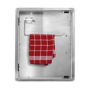 Adir Outdoor Kitchen Grill Access Doors - 17⅞" Stainless Steel Single BBQ Door with Magnetic Lock and Towel Holder, Rust Resistant for Long Life Expectancy