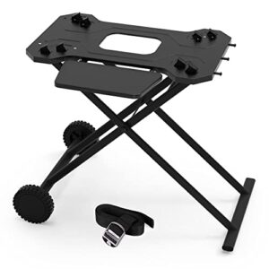 stanbroil collapsible grill cart for blackstone 17/22 inch griddle, upgraded outdoor griddle stand with hooks and folding shelf, comes in one piece, stable and sturdy