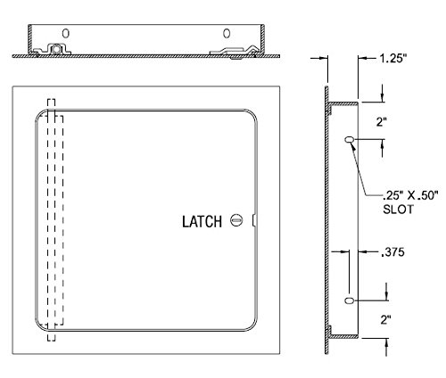 Best - .8" x 8" Universal Flush Premium Access Door with Flange - Stainless Steel