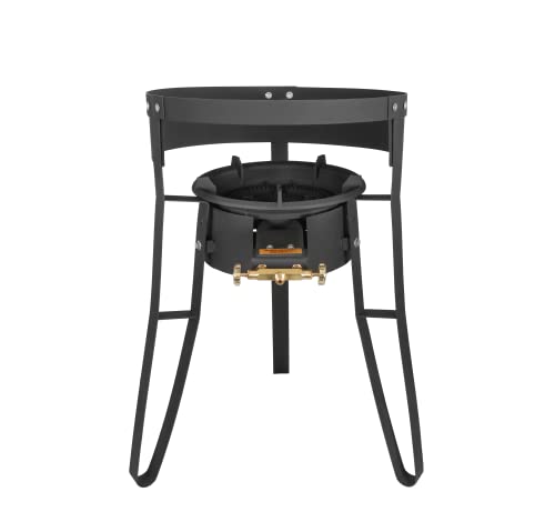 Concord 30" Powder Coated Steel Comal Stand with Roadster Single Propane Burner. Great for Discada, Tacos, Street Vendor, Etc.