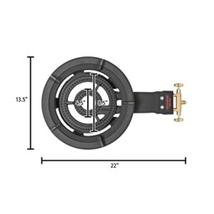 Concord 30" Powder Coated Steel Comal Stand with Roadster Single Propane Burner. Great for Discada, Tacos, Street Vendor, Etc.