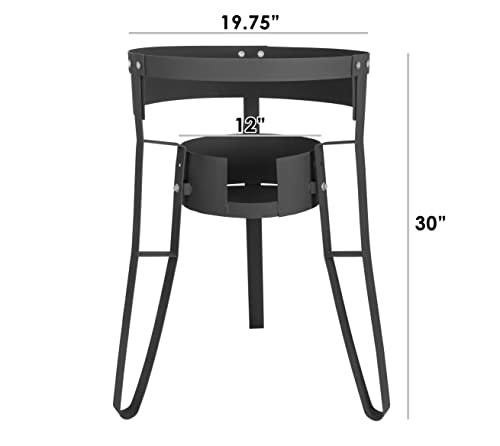 Concord 30" Powder Coated Steel Comal Stand with Roadster Single Propane Burner. Great for Discada, Tacos, Street Vendor, Etc.