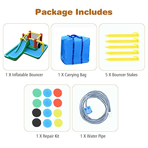 BOUNTECH Inflatable Water Slide, Water Bounce House Combo for Kids Outdoor Fun with Splash Pool, Climbing Wall, Water Park, Blow up Waterslides Inflatables for Kids and Adults Backyard Party Gifts