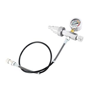 Yonntech CGA347 Cylinder SCBA Fill Station Charging Adapter with 60cm Hose Adapter Pressure Gauge, Diving Cylinder Inflation Valve with ON-Off Control Valve