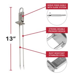 BBQ-AID Premium Barbecue Metal Skewers for Kabobs with Quick Release - Double Pronged, Stainless Steel Metal Skewers for Grilling - Kebab Skewers, Shish Kabob Skewers, Kabob Sticks, Veggies & More