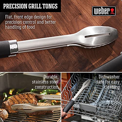 Weber Precision Grill Tongs, 18 inch, Stainless Steel