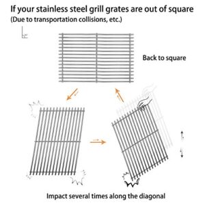 Hongso 18.75 inch SUS304 stainless steel gas grill grates replacement for Sams Member Mark,Charbroil,Jenn-Air,Grand Hall,G601-0015-9000.SCD453