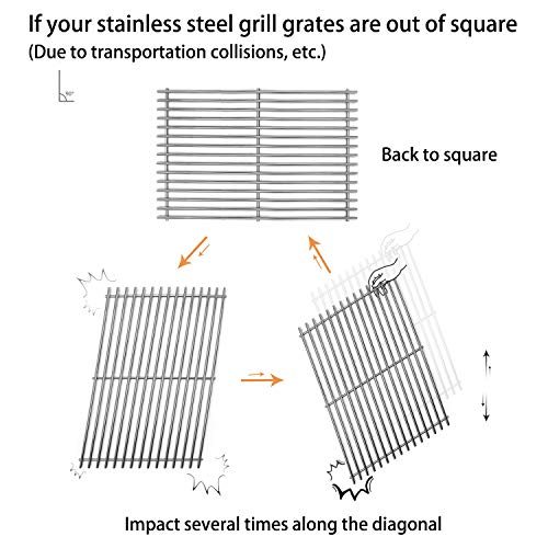 Hongso 18.75 inch SUS304 stainless steel gas grill grates replacement for Sams Member Mark,Charbroil,Jenn-Air,Grand Hall,G601-0015-9000.SCD453