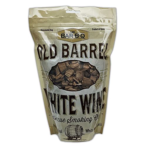 Mr. Bar-B-Q Old Barrel White Wine Barbecue Smoking Chips Home, Brown