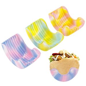 3 pcs washable retractable hamburger holder reusable burger buddy mold silicone rack brackets contact-free anti-dropping burger fixed box dip clip sauce holder for car,3 colors