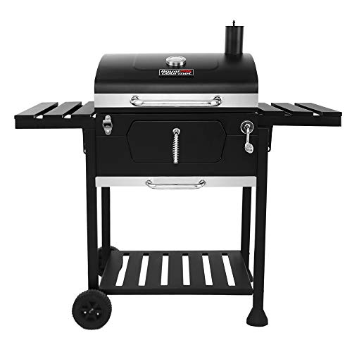 Royal Gourmet CD1824EN 24” Charcoal Grill Outdoor Smoker, Black & KINGSFORD Heavy Duty Deluxe Charcoal Chimney Starter | BBQ Chimney Starter