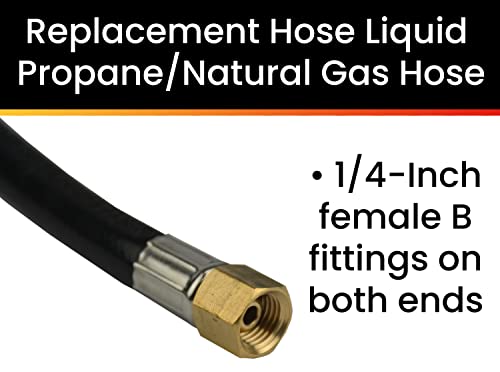 Hot Max 24212 Replacement Hose Liquid Propane/Natural Gas Hose with 350 Psi Rating, 10'