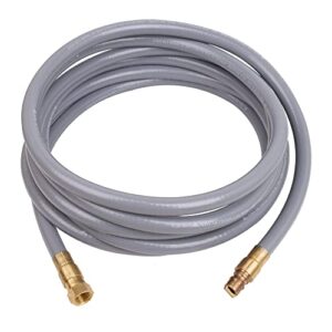 Empava ID Natural Hose Quick Disconnect Gas Connect with 3/8” Female Pipe Thread 15 FT CSA Certified, Grey