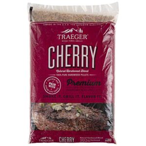 Traeger Grills PEL331 Signature Blend 100% All-Natural Hardwood Pellets(20 lb. Bag) & Grills PEL309 Cherry 100% All-Natural Hardwood Pellets Grill, Smoke, Bake, Roast, Braise and BBQ, 20 lb. Bag