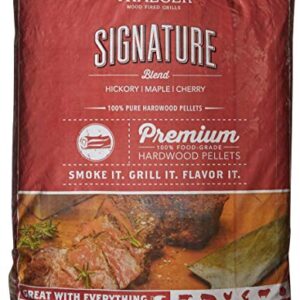 Traeger Grills PEL331 Signature Blend 100% All-Natural Hardwood Pellets(20 lb. Bag) & Grills PEL309 Cherry 100% All-Natural Hardwood Pellets Grill, Smoke, Bake, Roast, Braise and BBQ, 20 lb. Bag