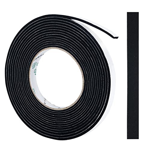 Smoker Gasket, 17 Feet High Temp BBQ Smoker Gasket Seal Self Stick Grill Tape 1/2 inch Wide 1/8 inch Thick (Black)