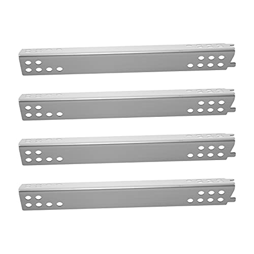 Damile Stainless Steel Grill Heat Plates Heat Shield Burner Cover, 16 Inch BBQ Gas Grill Replacement Parts for Charbroil 4 Burner Gas Models 463446015, 463446016, 463446017, 466446015, 463447018, 4Pcs