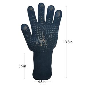 Grill and Bake Gloves,1472 Degree F Heat Resistant Grill Gloves,Non-Slip Oven Gloves Long Kitchen Gloves,arm Protection for,Grill,Cooking,Baking,Cutting,air Fryer