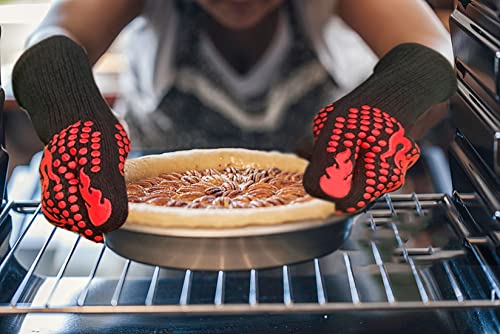 Grill and Bake Gloves,1472 Degree F Heat Resistant Grill Gloves,Non-Slip Oven Gloves Long Kitchen Gloves,arm Protection for,Grill,Cooking,Baking,Cutting,air Fryer