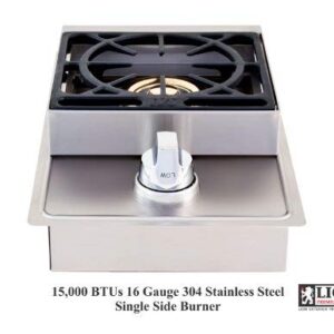 Lion Premium Grills L6247 Propane Gas Single Side Burner, 20-1/2 by 12-1/2-Inch