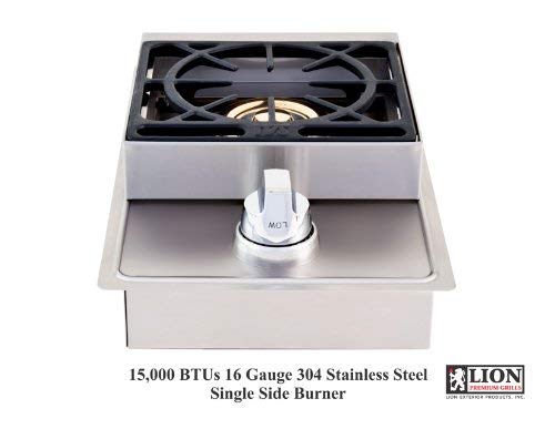 Lion Premium Grills L6247 Propane Gas Single Side Burner, 20-1/2 by 12-1/2-Inch