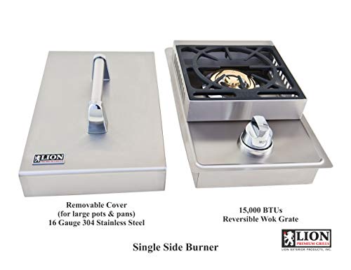 Lion Premium Grills L6247 Propane Gas Single Side Burner, 20-1/2 by 12-1/2-Inch