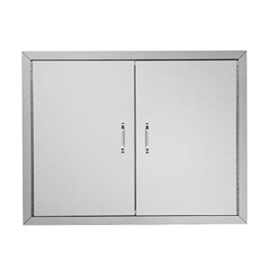 rovsun 31”w x 24”h outdoor kitchen door, heavy duty 304 grade stainless steel bbq access door, double bbq island door, perfect for outdoor kitchen, bbq island & grilling station