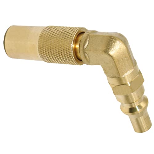 Flame King FK-GRD-ELB-QC Propane RV Quick Connect Elbow Adapter for 17" or 22" Blackstone Griddle, Brass