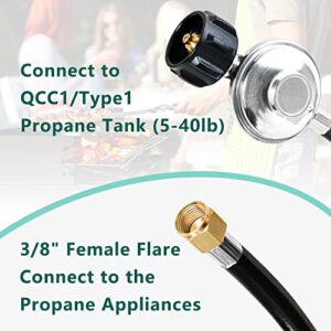 6FT Universal Gas Grill Propane Regulator and Hose Replacement for Weber Spirit E-210/E-310 Genesis 300 series gas grills,Charbroil,Dyna-Glo,Nexgrill and More Propane BBQ Grill