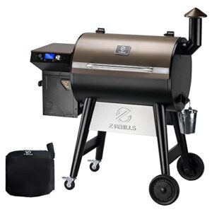 z grills wood pellet grill smoker with pid controller, 700 cooking area, meat probes, rain cover for outdoor bbq, 7002c