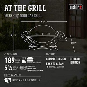 Weber Q1000 Liquid Propane Grill, Titanium