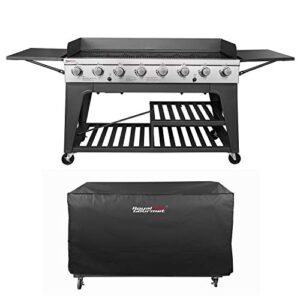 royal gourmet event 8-burner bbq propane gas grill with cover, picnic or camping outdoor