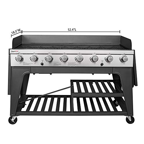 Royal Gourmet Event 8-Burner BBQ Propane Gas Grill with Cover, Picnic or Camping Outdoor