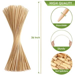 Smores Sticks 36" Long 5 mm Thick, 120 PCS Marshmallow Roasting Smore Sticks Bamboo, Disposable Marshmellow Sticks Camping Heavy Duty SMores Skewers for Outdoor Fire Pits Campfires Hot Dog Sausage