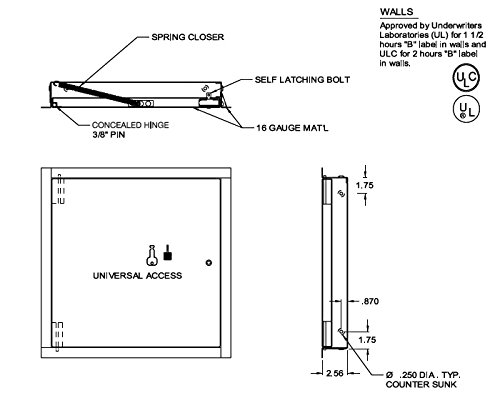 Fire Rated Access Door for Walls - 12 x 12