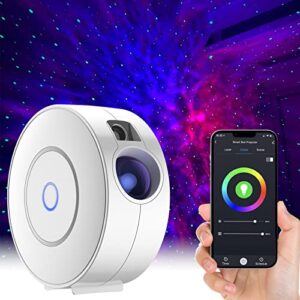 smart galaxy projector with nebula cloud/moving ocean wave, wifi star projector for room decor, home theater night light projector, compatible with alexa & google home