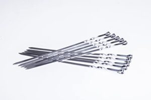 set of 10 stainless steel skewers for shashlik shampur kebab bbq meat mangal