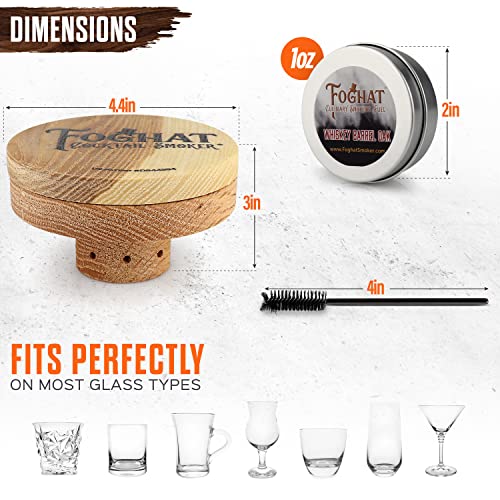 THOUSAND OAKS BARREL Foghat Cocktail Smoker W/ Bourbon Barrel Wood Shavings-Infuse Cocktails, Wine, Whiskey, Cheese, Meats, Dried Fruits, Salt and More!-Smoking Glass Cloche Accessories