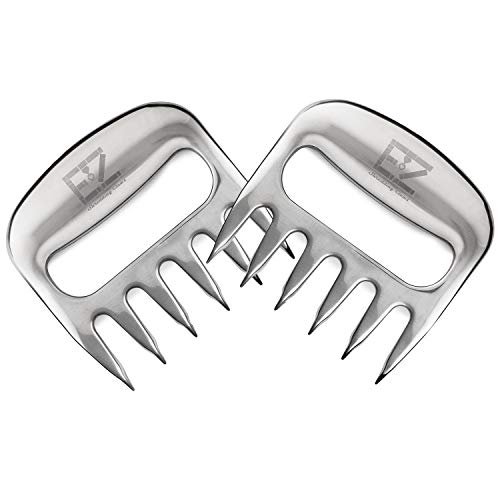 BBQFAM EZ Shredding Claws Stainless Steel Bear Claw Meat Shredders for BBQ. Perfect for shredding Pulled Pork, Poultry or just handling HOT Bulky Foods.