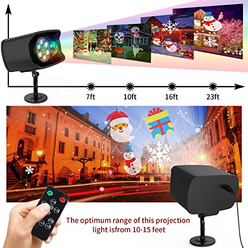 Halloween Christmas Projector Lights, 2 in 1 LED Water Wave Projector Light, Various Patterns Can Be Switched Freely with Remote Control, Used for Halloween Xmas Theme Holiday Party Decorations