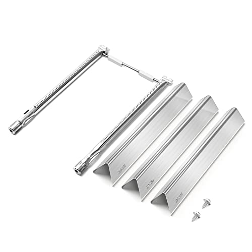 QuliMetal SUS304 Grill Burner and SUS304 Flavorizer Bars for Weber Spirit 200 & Spirit II 200 Series Grills, Spirit E210/ S210/ E220/ S220 with Front Control Knobs(2013-Newer), Replaces for 69785 7635