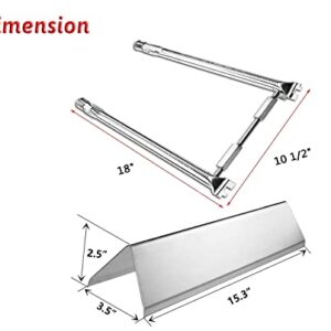 QuliMetal SUS304 Grill Burner and SUS304 Flavorizer Bars for Weber Spirit 200 & Spirit II 200 Series Grills, Spirit E210/ S210/ E220/ S220 with Front Control Knobs(2013-Newer), Replaces for 69785 7635