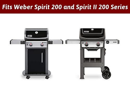 QuliMetal SUS304 Grill Burner and SUS304 Flavorizer Bars for Weber Spirit 200 & Spirit II 200 Series Grills, Spirit E210/ S210/ E220/ S220 with Front Control Knobs(2013-Newer), Replaces for 69785 7635