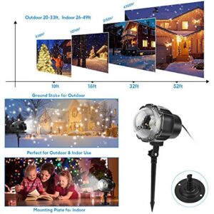 Austrobo Christmas Projector Light Snowfall LED Projector Waterproof Rotating Snow Projection with Remote Decorative Projector for Christmas, Halloween Party